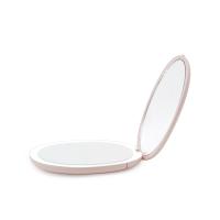 China Upscale Thin Makeup Mirror 1X/3X Glossy LED Light Compact Mirror Light USB Rechargeable for sale