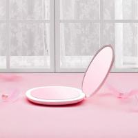China Hand Travel Pocket Beauty Mirrors LED Purse Folding Makeup 3X Magnifying Custom Cosmetic Desktop Mirror for sale