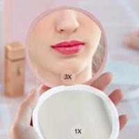 China Beauty 3X Magnifying LED Compact Lighted Travel Makeup Mirror with Light for sale