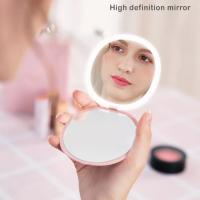 China Beauty 3X Magnifying LED Compact Lighted Travel Makeup Mirror with Light for sale