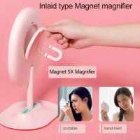 China Table Vanity Touch Sensor Switch Single Sides Oval Shaped Soft Led Lights Portable Dressing Table Mirror for sale