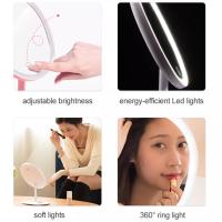 China Original Manufacturer Touch Sensor Switch Single Sides Oval Shaped Soft Lights Led Lighted Makeup Mirror for sale