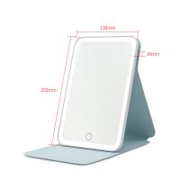 China Trendy Led Travel Mirror Thin Portable Size Rechargeable PU Leather Mirror for sale