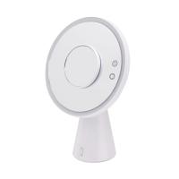 China 2022 New Style 3 in 1 LED Mirror with Bluetooth Speaker Design Rechargeable LED Makeup Mirror Desktop Vanity Wall Mounte for sale