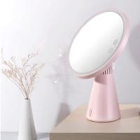 China 2022 New Style 3 in 1 LED Mirror with Bluetooth Speaker Design Rechargeable LED Makeup Mirror Desktop Vanity Wall Mounte for sale