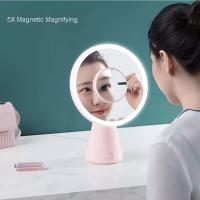 China Desktop Round Portable Pantone Color Makeup Vanity Beauty LED Mirror for sale