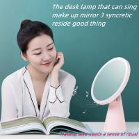 China Desktop Round Portable Pantone Color Makeup Vanity Beauty LED Mirror for sale