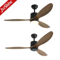 China Decorative 3 Blades Solid Wood Ceiling Fan With Or Without Light 2 In 1 for sale
