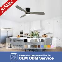 China Low Noise 35W Decorative Saving Space Flush Mount Ceiling Fan With LED Light for sale