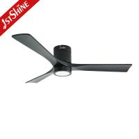 China Low Profile 52inch Decorative Flush Mount Ceiling Fan With LED Light for sale