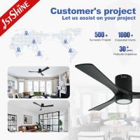 China Low Profile 52inch Decorative Flush Mount Ceiling Fan With LED Light for sale
