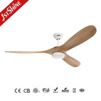 China 60 Inch Ceiling Fan With Wooden Blade And Dimmable Light Bldc Motor Energy Saving for sale
