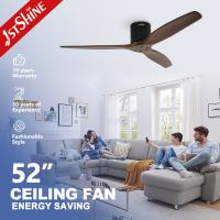 China 52 Inch 60W AC Motor Ceiling Fan with Remote Control Solid Wood Blades 220V for sale