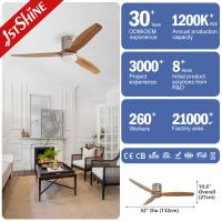 China TUYA App-Controlled 2 IN 1 LED Light Ceiling Fan Low Ceiling Solid Wood Blades with Remote for sale