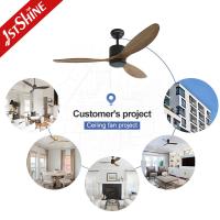 China Decorative 3 Blades Solid Wood Ceiling Fan With Or Without Light 2 In 1 for sale