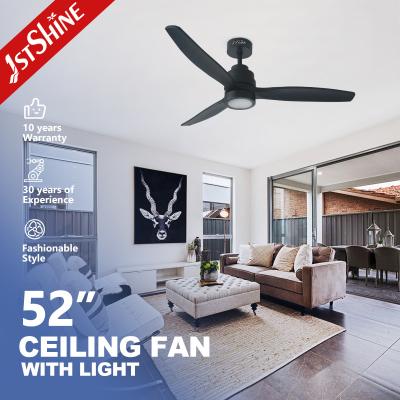 China Remote Control 220V 50HZ 6 Speed LED Ceiling Fan With 3 Wood Blades for sale