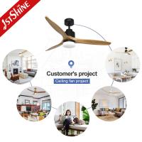 China Wobble Free 3 Solid Wood Blade Ceiling Fan With Remote Control for sale