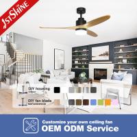 China Wobble Free 3 Solid Wood Blade Ceiling Fan With Remote Control for sale