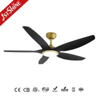 China Luxury Villa Black Gold Ceiling Fan With LED light 230v 6 Speed for sale