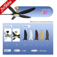 China Luxury Villa Black Gold Ceiling Fan With LED light 230v 6 Speed for sale