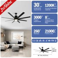 China Black Low Profile Energy Saving 64 Inch Plastic Ceiling Fan 8 Blades for sale
