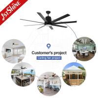 China Black Low Profile Energy Saving 64 Inch Plastic Ceiling Fan 8 Blades for sale
