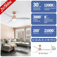 China 3 Colors Change Light Indoor Ceiling Fan Noiseless DC Motor 6 Speeds for sale