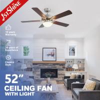 China 52 Inch DC Motor Ceiling Fan with Light MDF Blades Remote Control for Living Room for sale