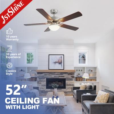 China 52 Inch DC Motor Ceiling Fan with Light MDF Blades Remote Control for Living Room for sale
