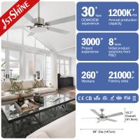 China 58 Inch Bedroom Ceiling Fans With Lights Reversible Silent DC Motor for sale