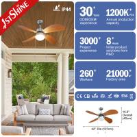 China IP42 Outdoor Ceiling Fan For Waterproof Plywood Blade Remote Control for sale