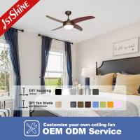 China Decorative 4 MDF Blades Retro Style Ceiling Fan 48 Inches 220V Led for sale