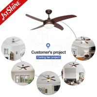 China Decorative 4 MDF Blades Retro Style Ceiling Fan 48 Inches 220V Led for sale