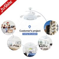China Embedded Industrial 6 Speeds Remote Control Retractable Ceiling Fan With LED Light for sale