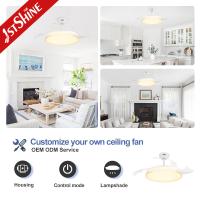 China Invisible Led Ceiling Fan With 6 Speed Control Ceiling Fan Light  For Bedroom for sale