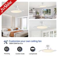 China 42 Inches Smart Led Ceiling Fan , Dc Motor Invisible Ceiling Fan For Bedroom for sale
