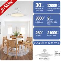 China 42 Inches Smart Led Ceiling Fan , Dc Motor Invisible Ceiling Fan For Bedroom for sale