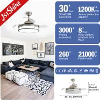 China 42 Inch Invisible Ceiling Fan With Dimmable Led Light 3 Pc Blades Indoor Bedroom for sale