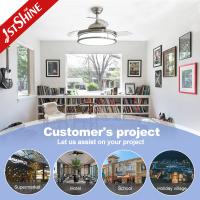 China 42 Inch Invisible Ceiling Fan With Dimmable Led Light 3 Pc Blades Indoor Bedroom for sale
