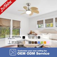 China 30 Inch Traditional Indoor LED Ceiling Fan Remote Control 6 Speed DC Motor for sale