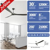China Indoor 88 Inch 35w Solid Wood Ceiling Fan With Electric DC Motor for sale