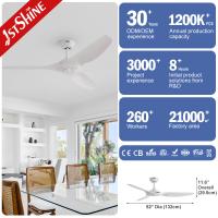 China Indoor Energy Saving Ceiling Fan with Light Matte White Lower Noise and DC Motor for sale