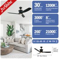 China 6 Speeds Smart Timing Quiet DC Motor 52 Inch Ceiling Fans With 3 Reversible Blades for sale