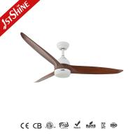 China 52 Inches Wood Ceiling Fan With Light Reversible Dc Motor Smart Remote Control for sale