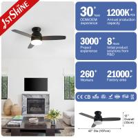 China 6 Speed Remote Control Decorative Ceiling Fan , Mdf Blades Black Plastic Ceiling Fan for sale