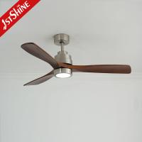 China 52 Inches Solid Wood Ceiling Fan with LED Light and Remote Control for Home Hotel Office for sale