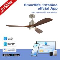 China 52 Inches Solid Wood Ceiling Fan with LED Light and Remote Control for Home Hotel Office for sale