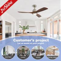 China 52 Inches Solid Wood Ceiling Fan with LED Light and Remote Control for Home Hotel Office for sale