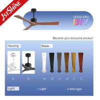 China 52 Inches Solid Wood Ceiling Fan with Powerful DC Motor and 6 Speed Remote Control for sale