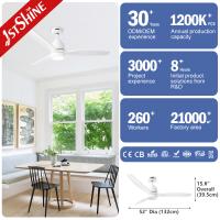 China 52 Inch Solid Wood Ceiling Fan with DC Motor and LED Lighting for Modern Living Spaces for sale